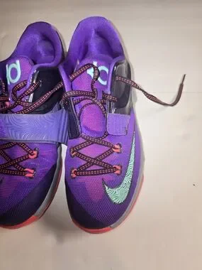 Nike | Shoes | Nike Purple Basketball Shoes With Teal Swoosh And Red ...